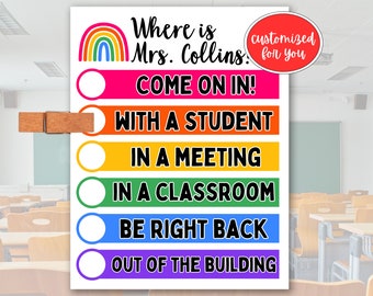 Personalized School Counselor Door Sign, Customized Where is the School ...