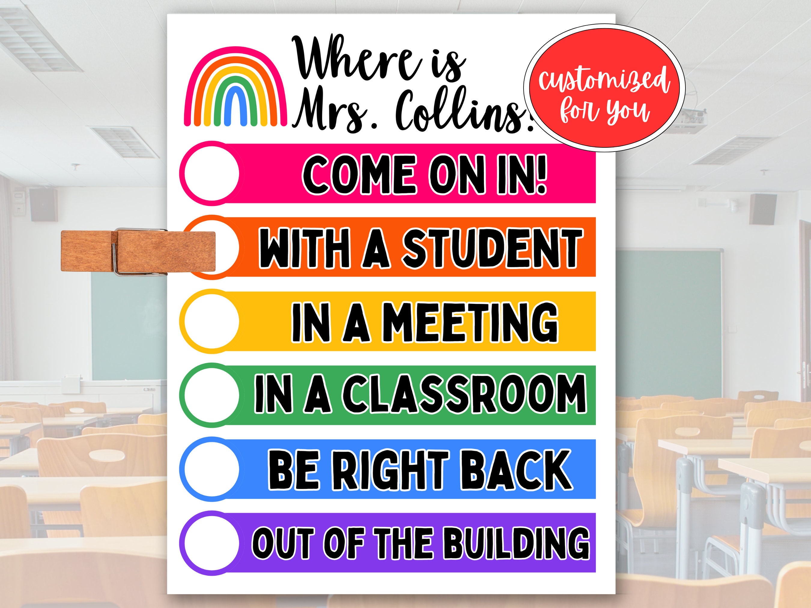 Personalized School Counselor Door Sign, Customized Where is the School ...