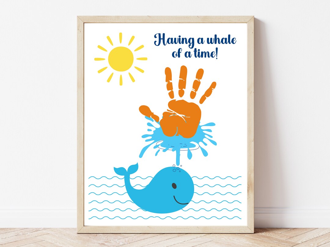 Whale Handprint Art | Printable Summer Art for Kids | Ocean Handprint ...