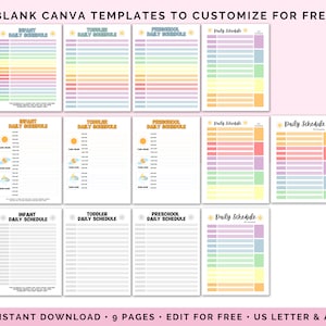 Daily Daycare Schedule, Editable Daycare Schedule Template, Toddler ...