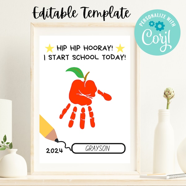 Back to School Handprint Craft - Etsy