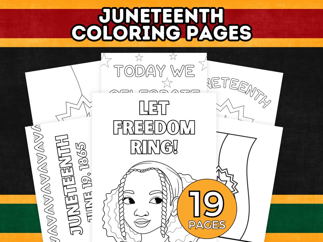 Juneteenth Coloring Book for Kids, Black History Month Coloring Pages ...