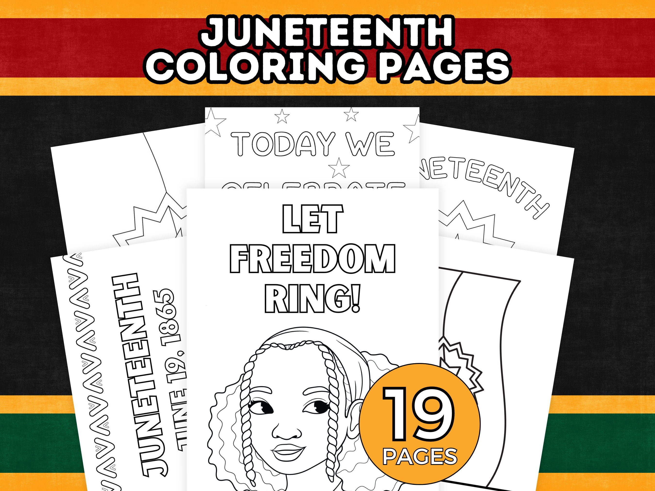Juneteenth Coloring Book for Kids, Black History Month Coloring Pages ...