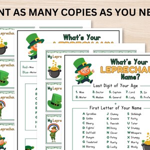 Whats Your Leprechaun Name Game, St. Patricks Party Game, Leprechaun ...