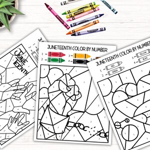 Juneteenth Color by Number Coloring Page for Kids, Juneteenth ...