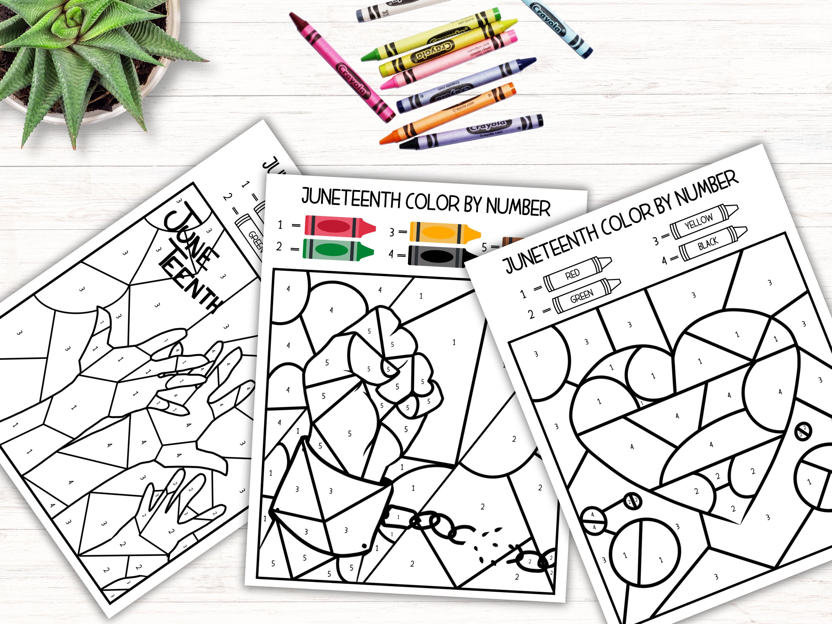 Juneteenth Color by Number Coloring Page for Kids, Juneteenth ...