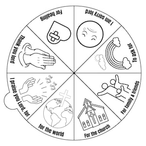 I Can Pray Coloring Wheel Printable Bible Lesson Kids Crafts Bible ...