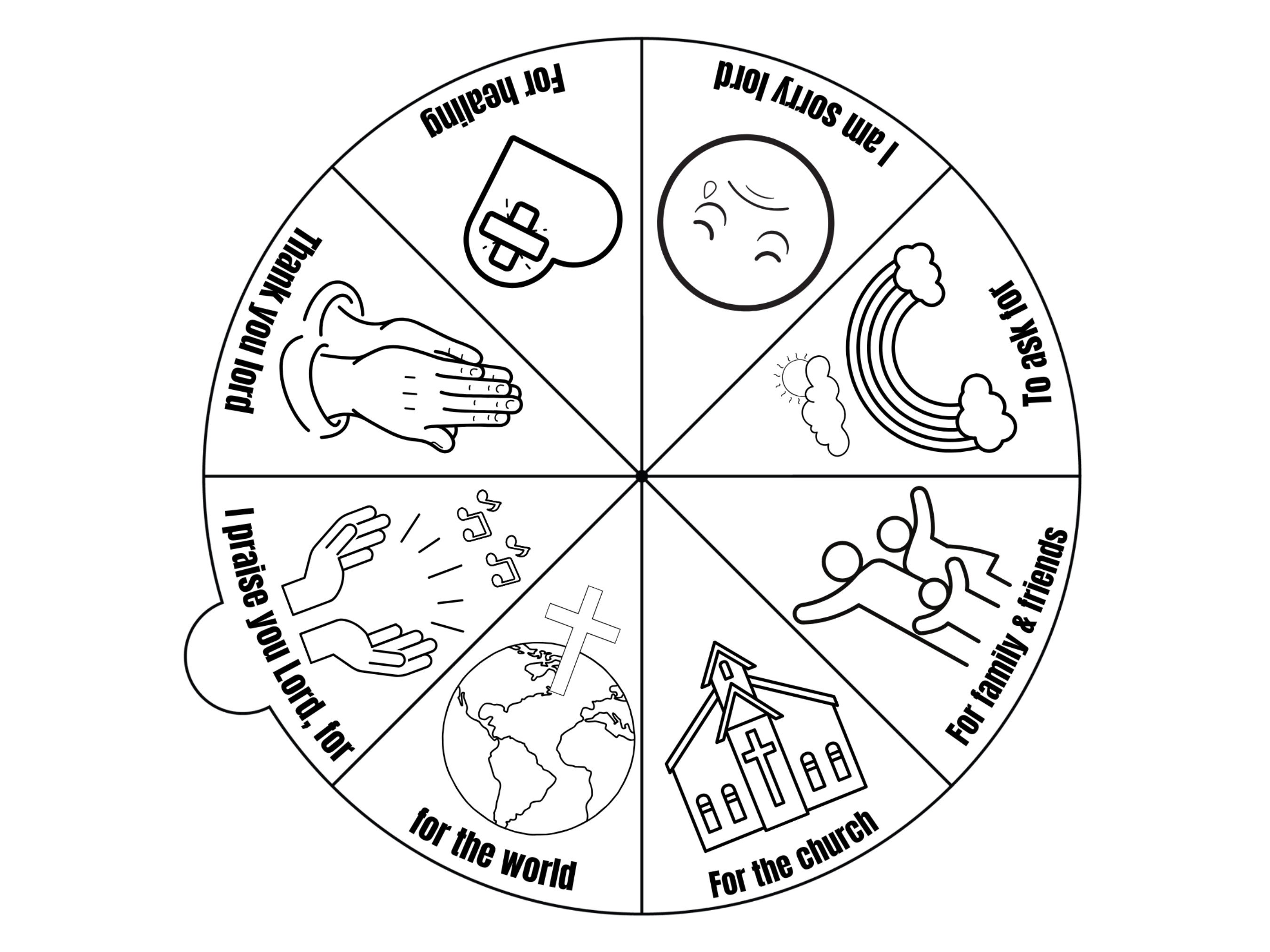 I Can Pray Coloring Wheel Printable Bible Lesson Kids Crafts Bible ...