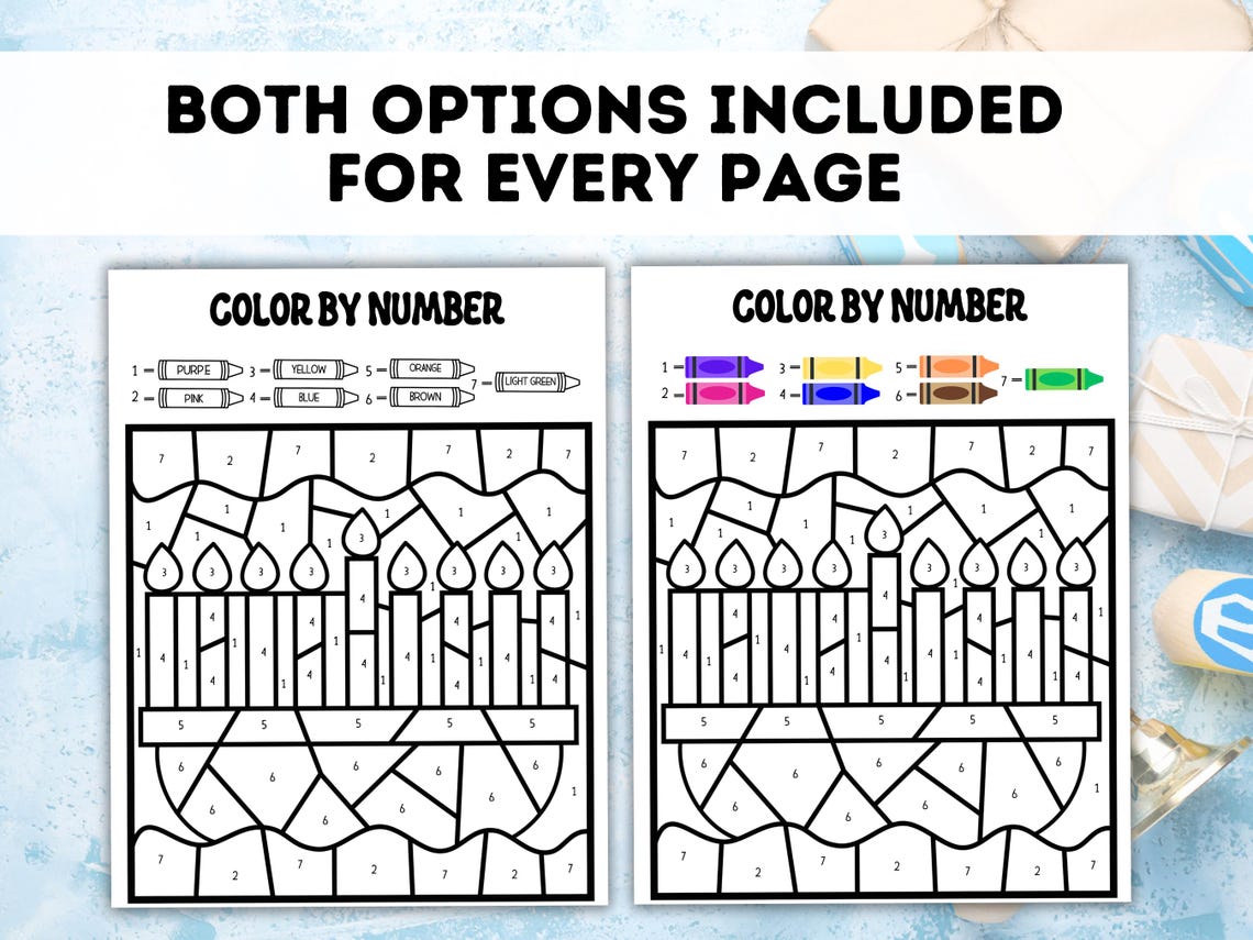 Hanukkah Color by Number, Hanukkah Coloring Pages, Hanukkah Coloring ...