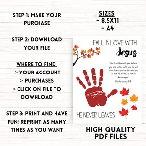 Fall in Love With Jesus Handprint Art, Bible Lesson Handprint Craft ...