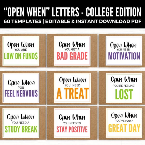 Open When College Envelopes - Etsy