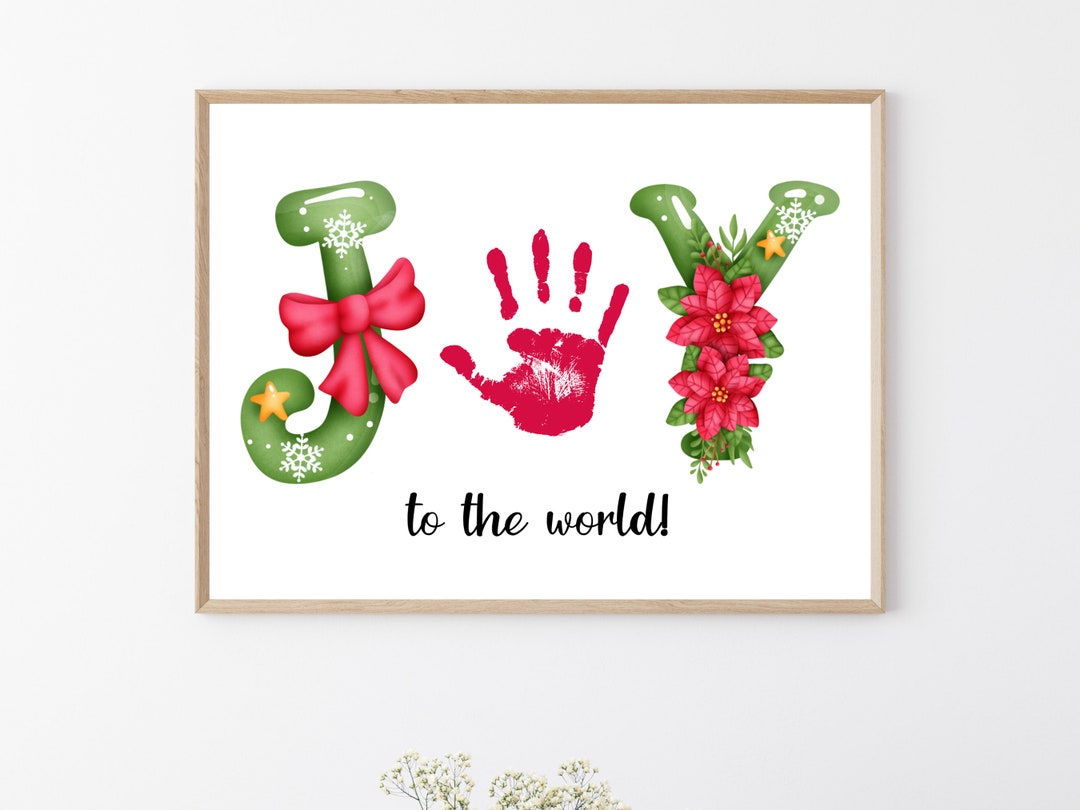 Joy to the World Handprint Footprint Art Craft, Holiday Handprint Art ...