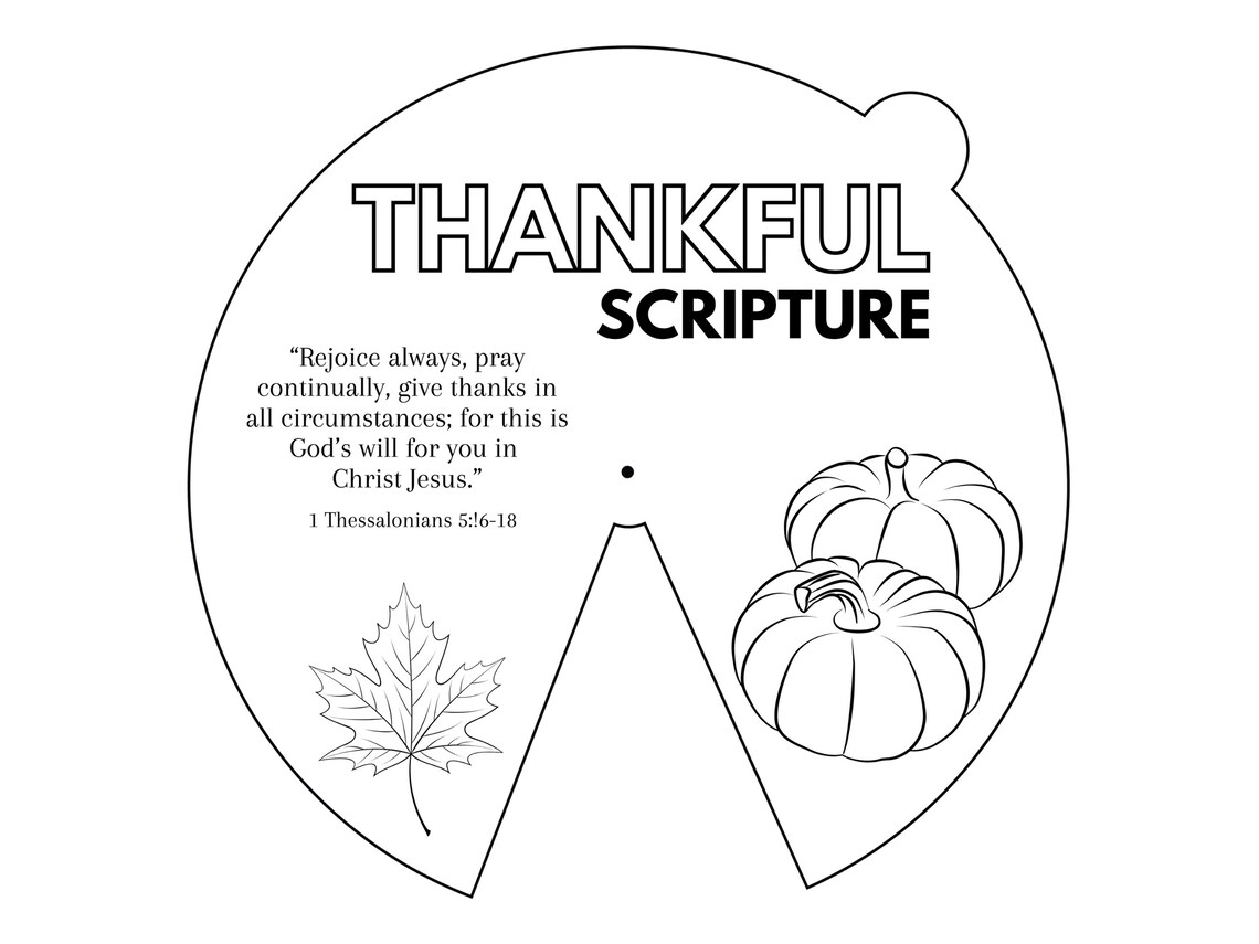 Thankful Scripture Coloring Wheel Memory Game Printable Bible Lesson ...
