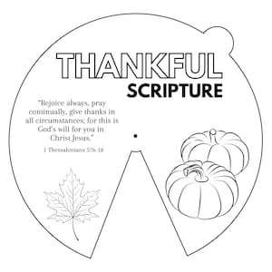 Thankful Scripture Coloring Wheel Memory Game Printable Bible Lesson ...