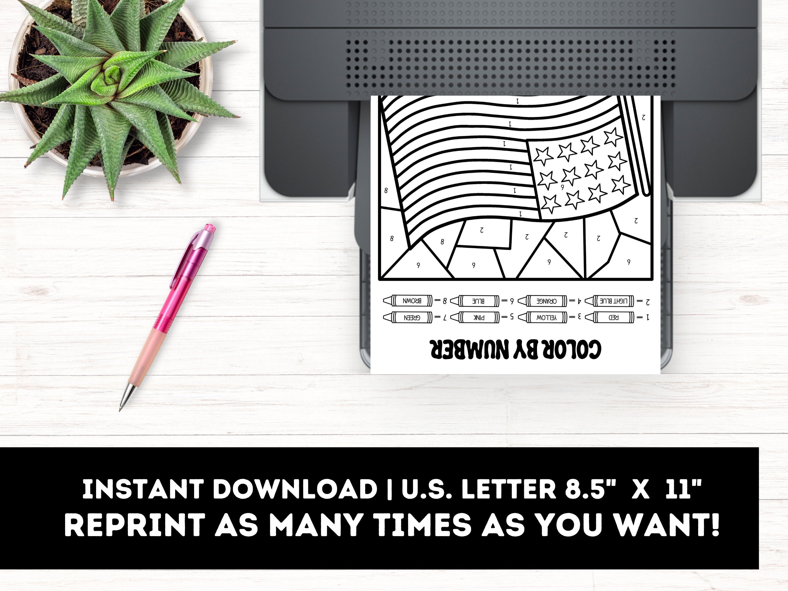 Memorial Day Color-by-number Coloring Page for Kids, Independence Day ...