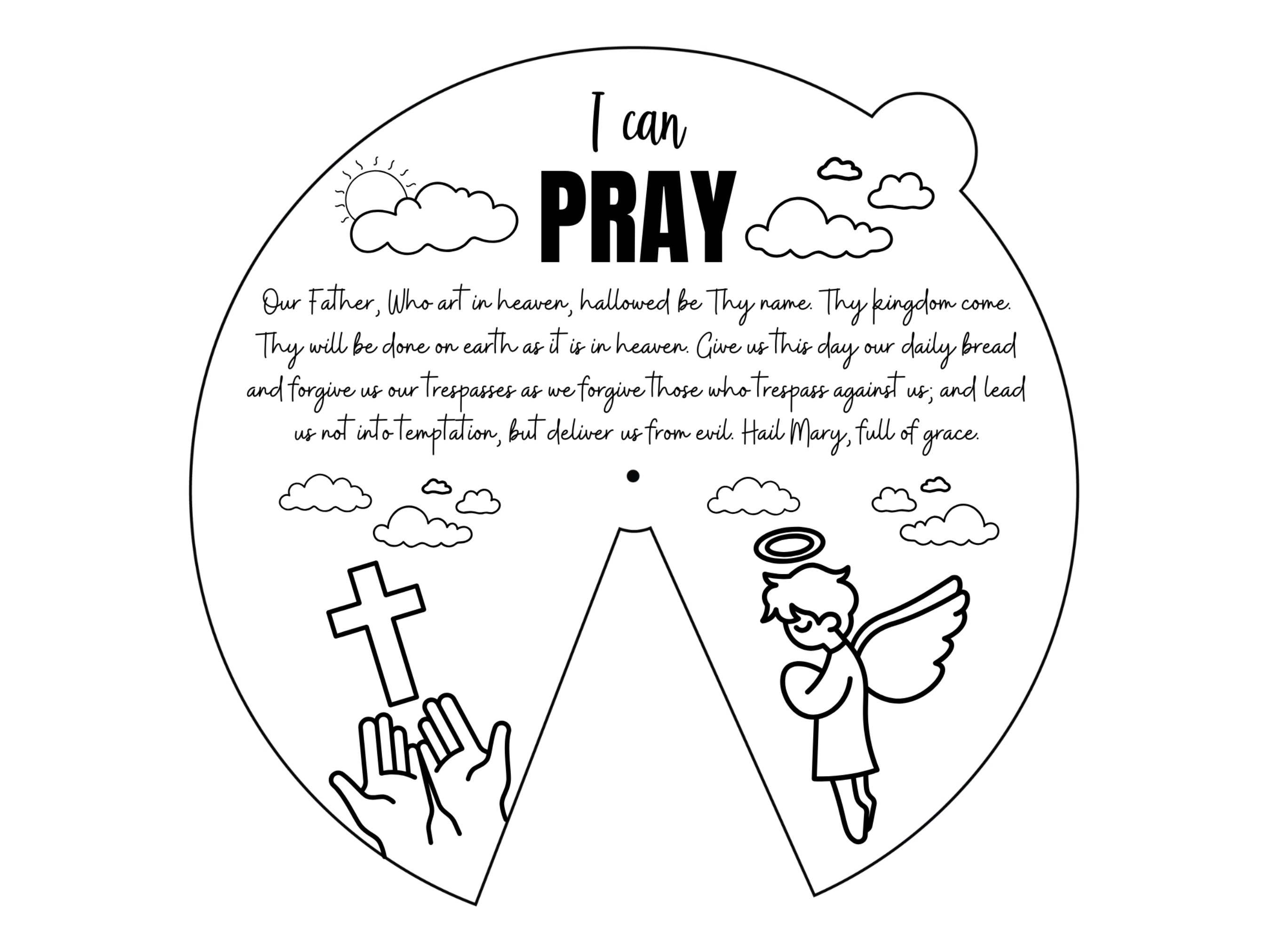I Can Pray Coloring Wheel Printable Bible Lesson Kids Crafts Bible ...