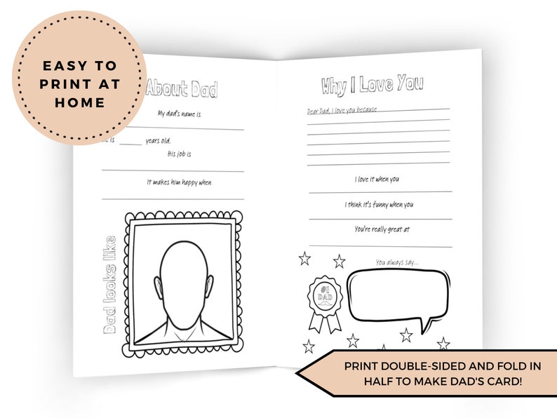 All About Dad Printable Card for Father's Day - Etsy