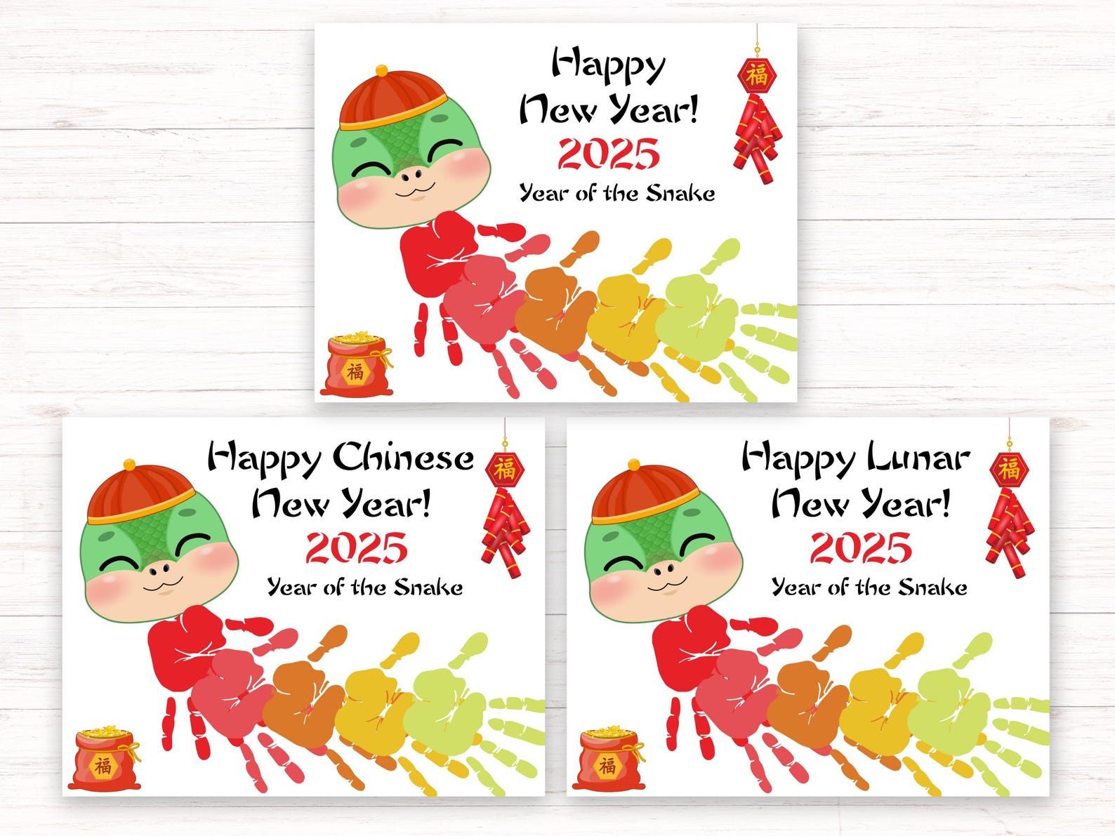 Chinese New Year Handprint Craft, Lunar New Year Handprint Art, Year of ...