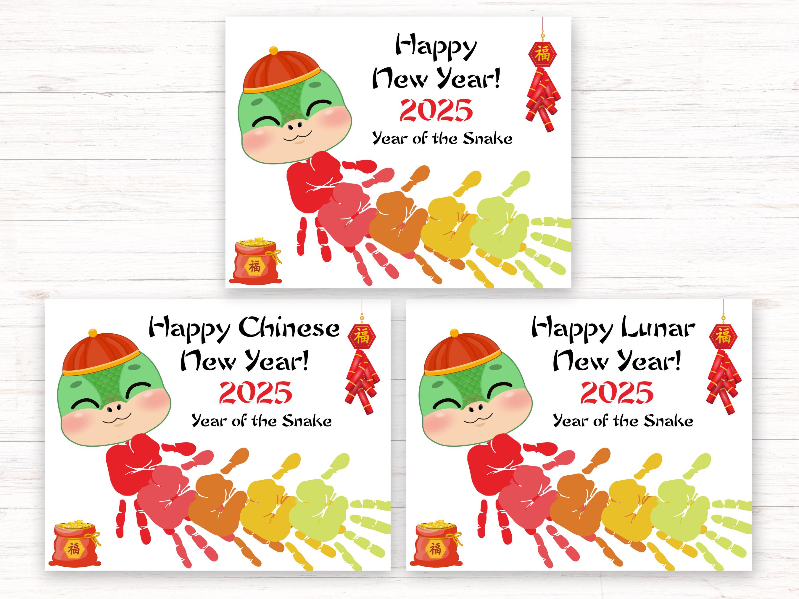 Chinese New Year Handprint Craft, Lunar New Year Handprint Art, Year of ...