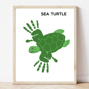Sea Animals Handprint Art Bundle, Classroom Nursery Activity Card, Baby ...