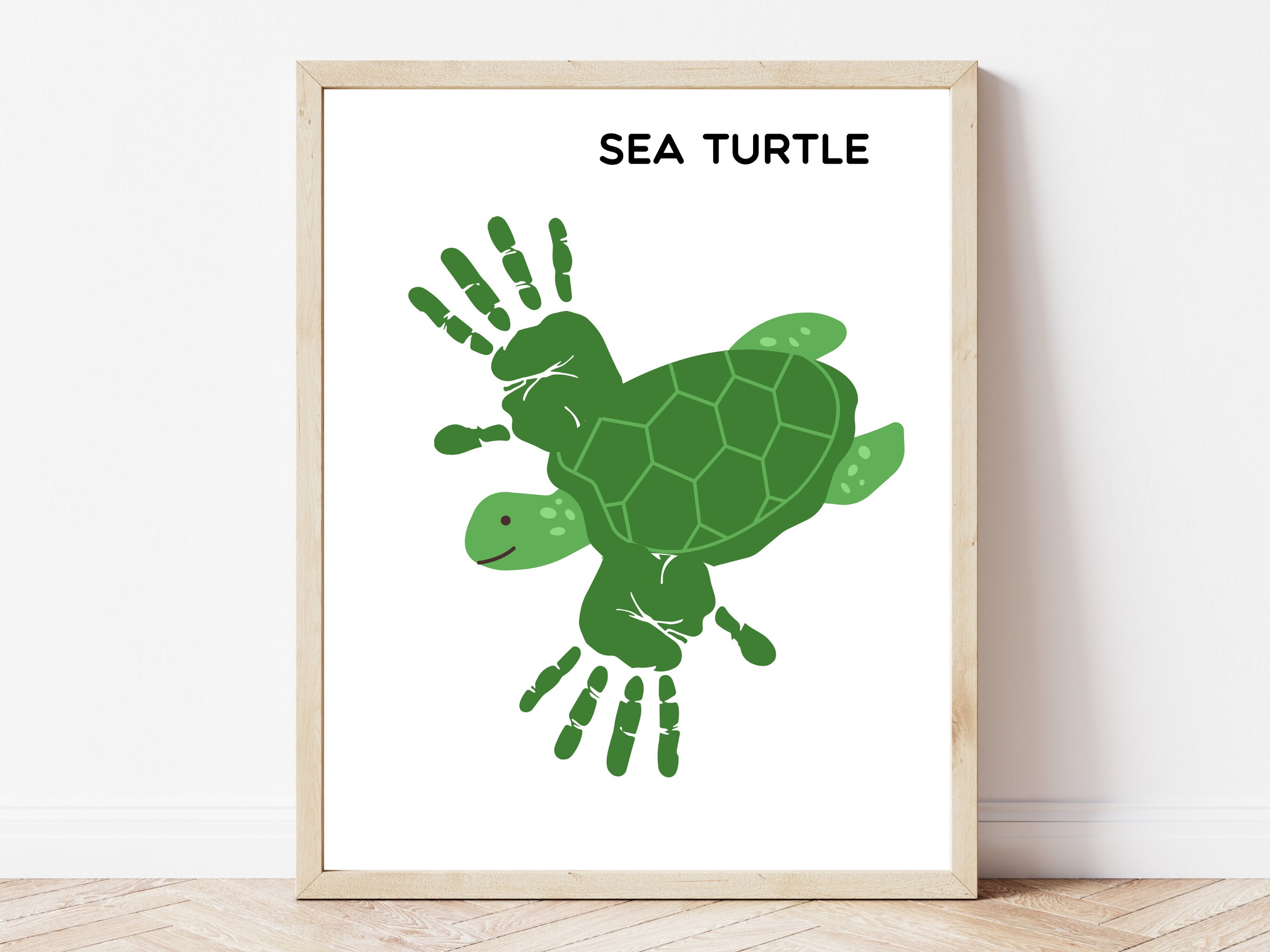 Sea Animals Handprint Art Bundle, Classroom Nursery Activity Card, Baby ...