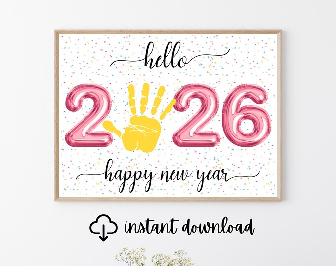 2026 New Years Handprint Art Poem, New Year Handprint Craft 2026 ...