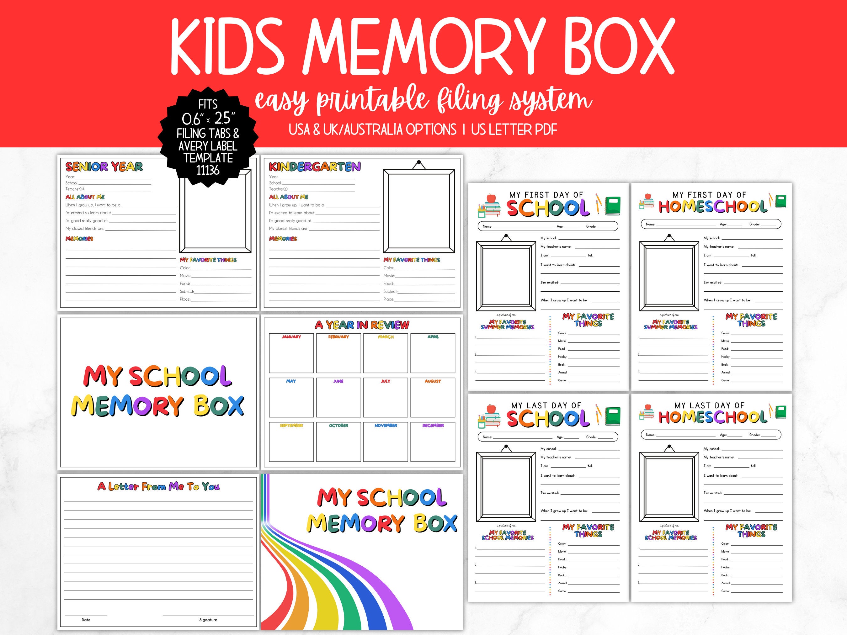 All About Me School Memory Book, Kids First Day of School Questionnaire ...