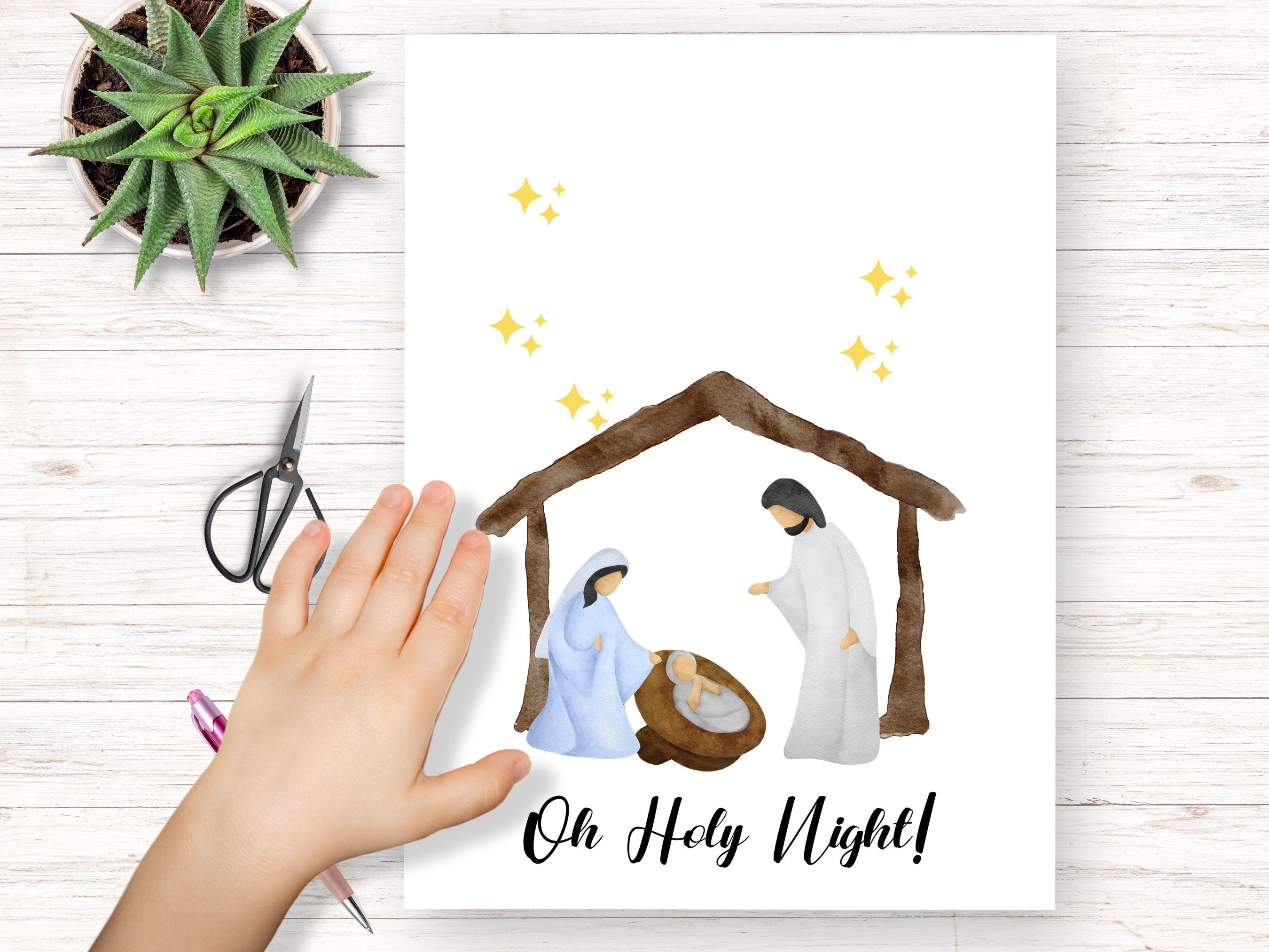 Nativity Story Christmas Handprint Art, Oh Holy Night Handprint Craft ...