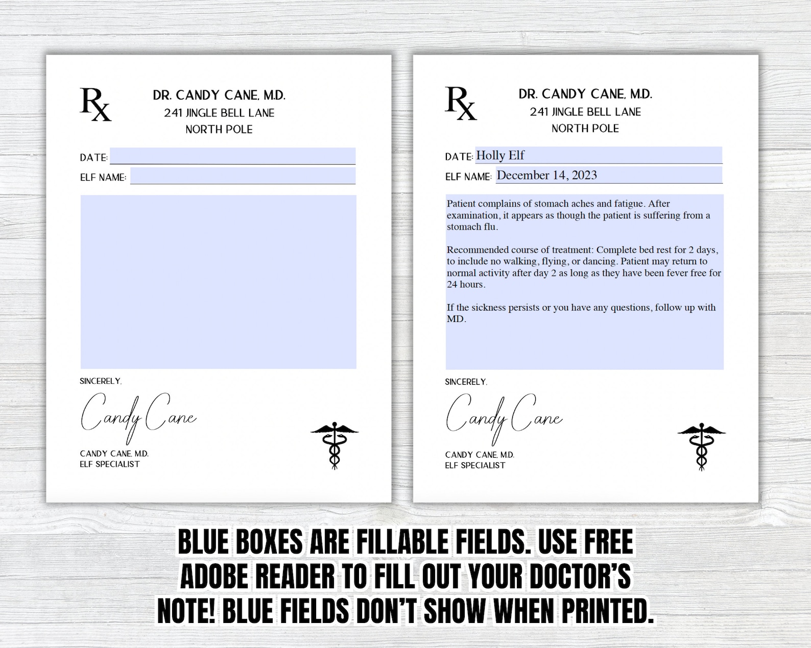 Editable Elf Sick Note, Elf Injury & Recovery Letter, Elf Doctor’s Note ...