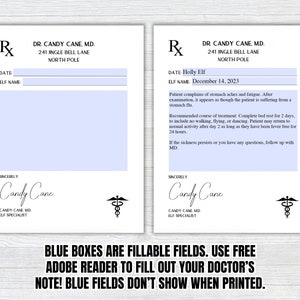 Editable Elf Sick Note, Elf Injury & Recovery Letter, Elf Doctor’s Note ...