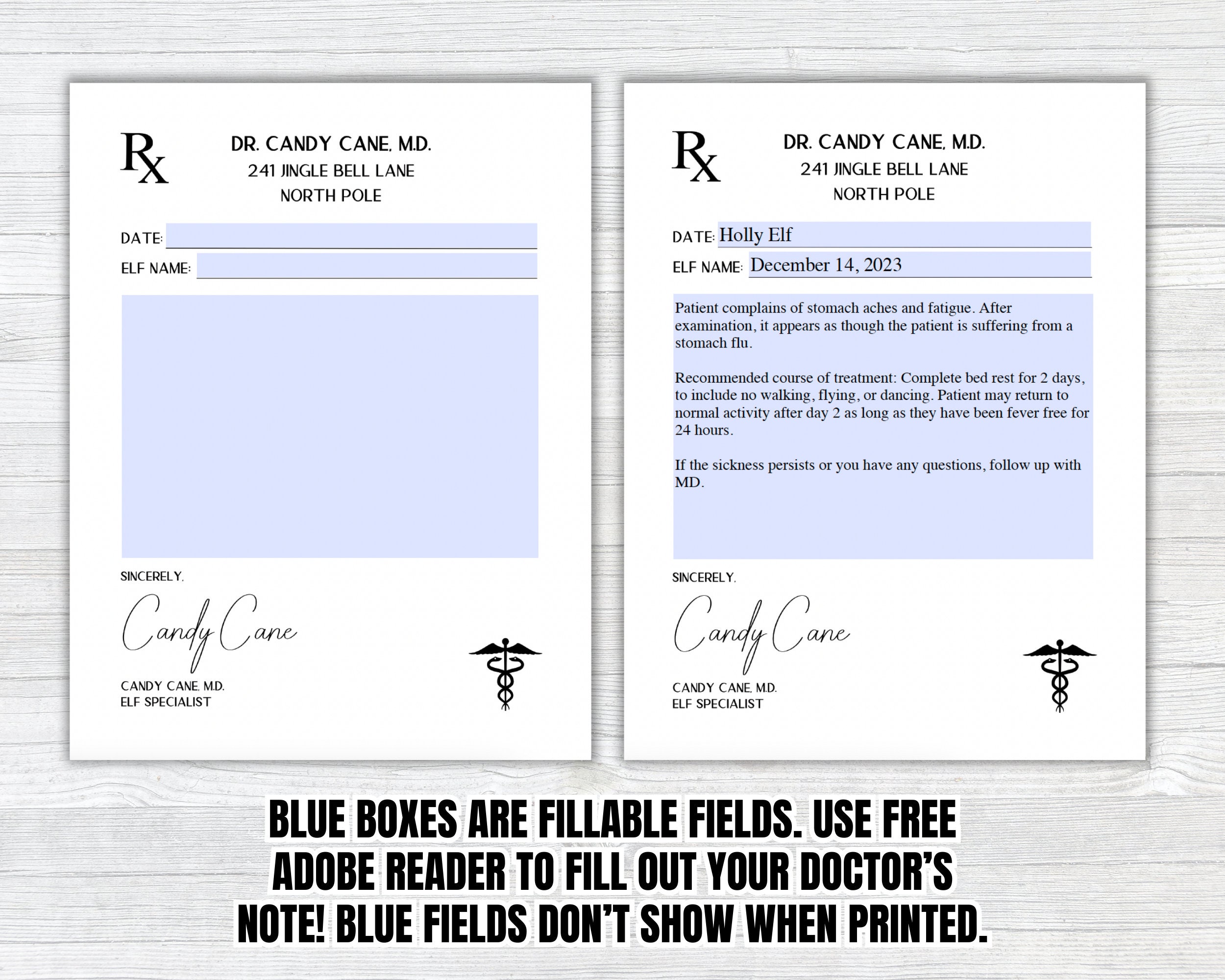 Editable Elf Sick Note, Elf Injury & Recovery Letter, Elf Doctor’s Note ...