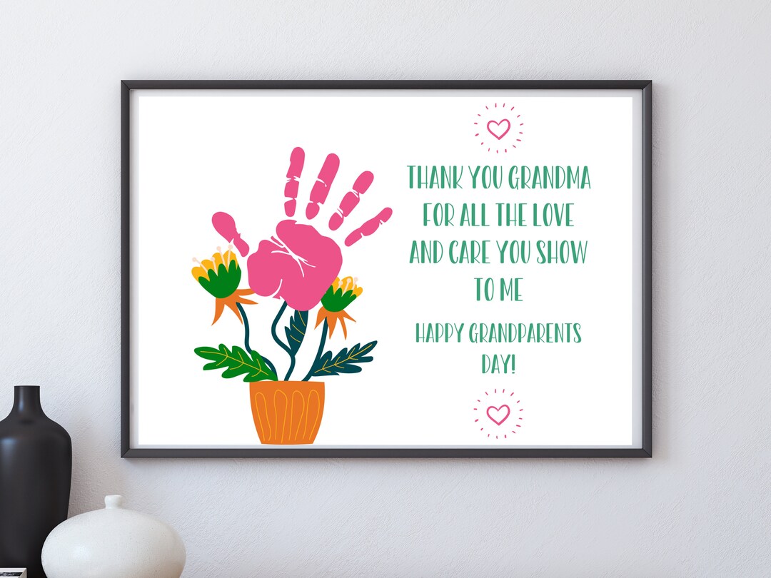 Grandparents Day Handprint Craft, Grandparents Day Art, Grandparents ...