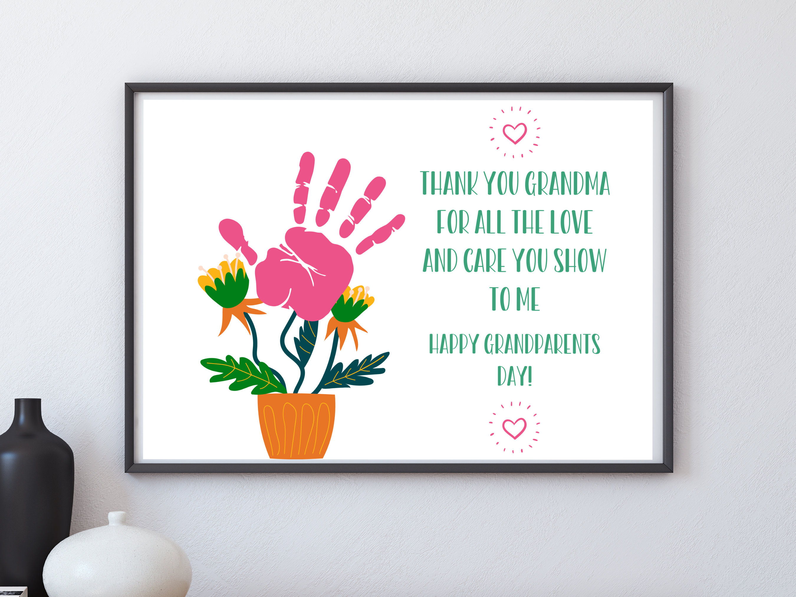 Grandparents Day Handprint Craft, Grandparents Day Art, Grandparents ...