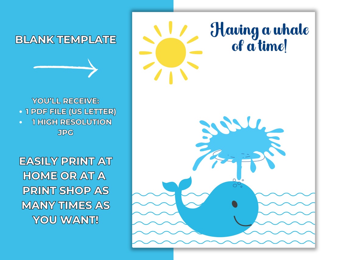 Whale Handprint Art | Printable Summer Art for Kids | Ocean Handprint ...