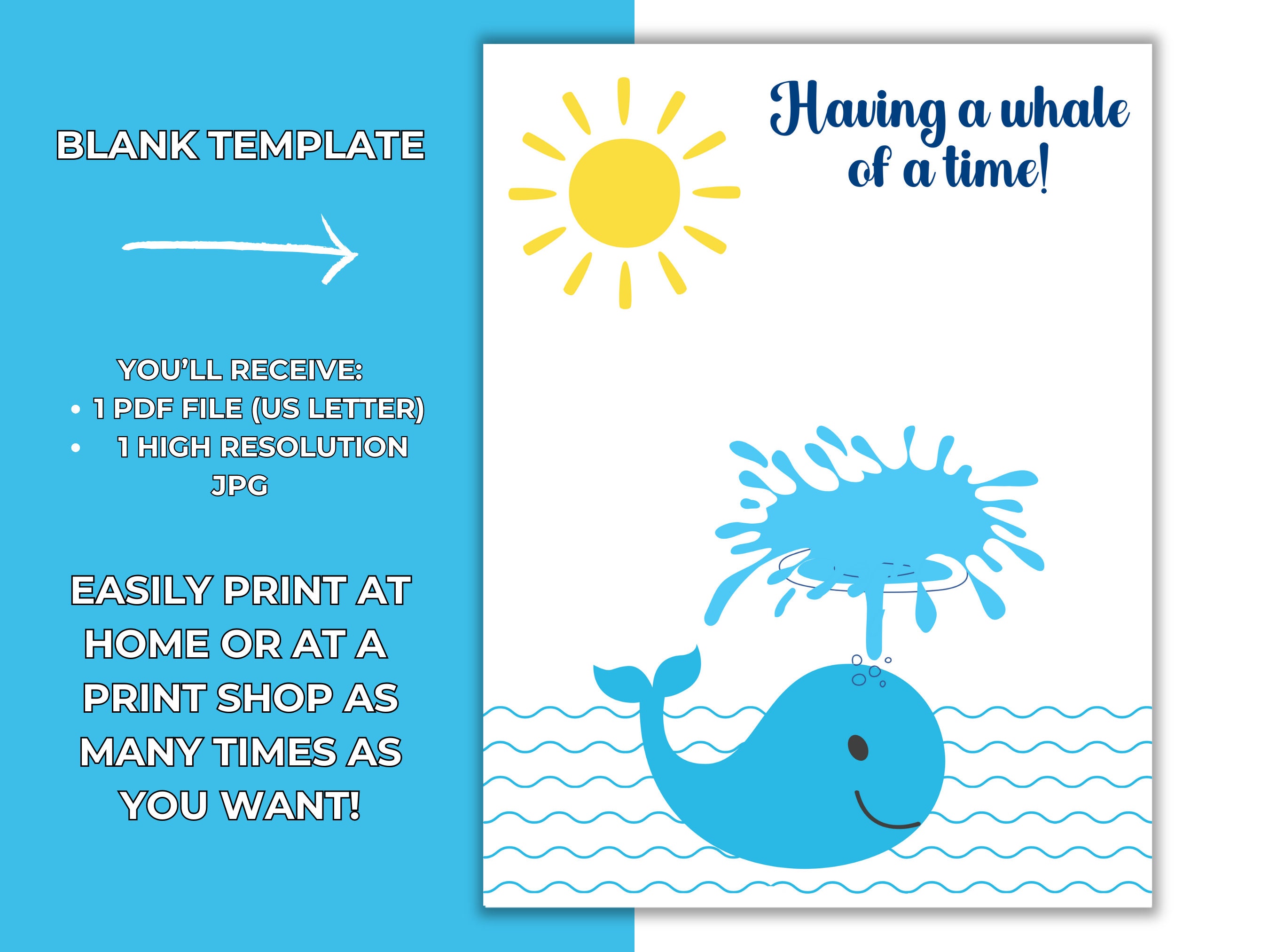 Whale Handprint Art | Printable Summer Art for Kids | Ocean Handprint ...