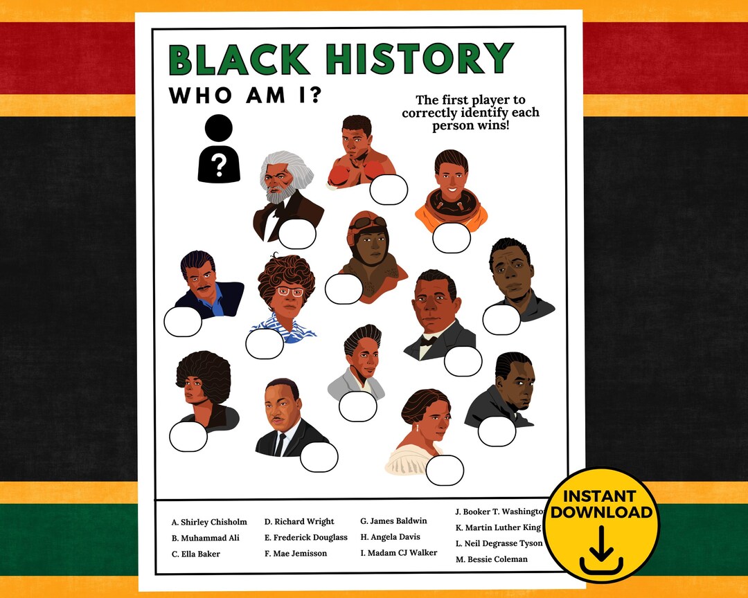 Juneteenth Guess Who Game, Classroom Game, Juneteenth Activity, African ...