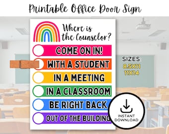 Where is the School Counselor Door Sign Therapy Office Decor Printable ...