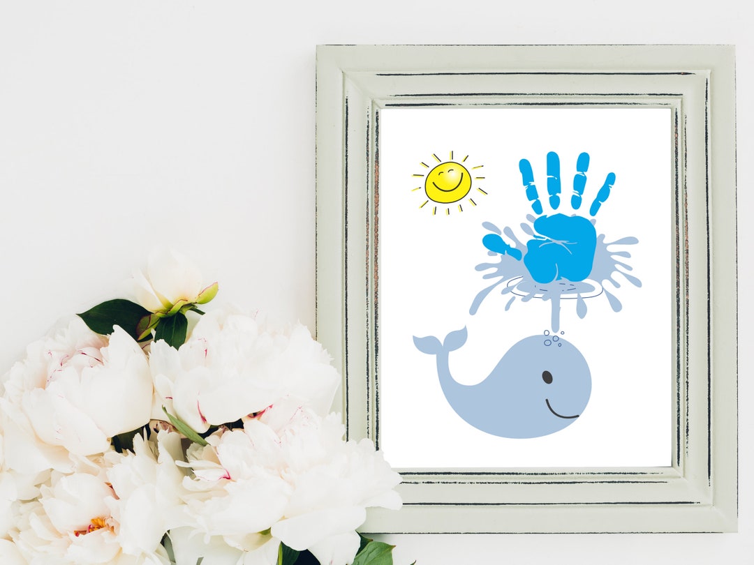 Whale Handprint Art Printable Summer Art for Kids Handprint Footprint ...