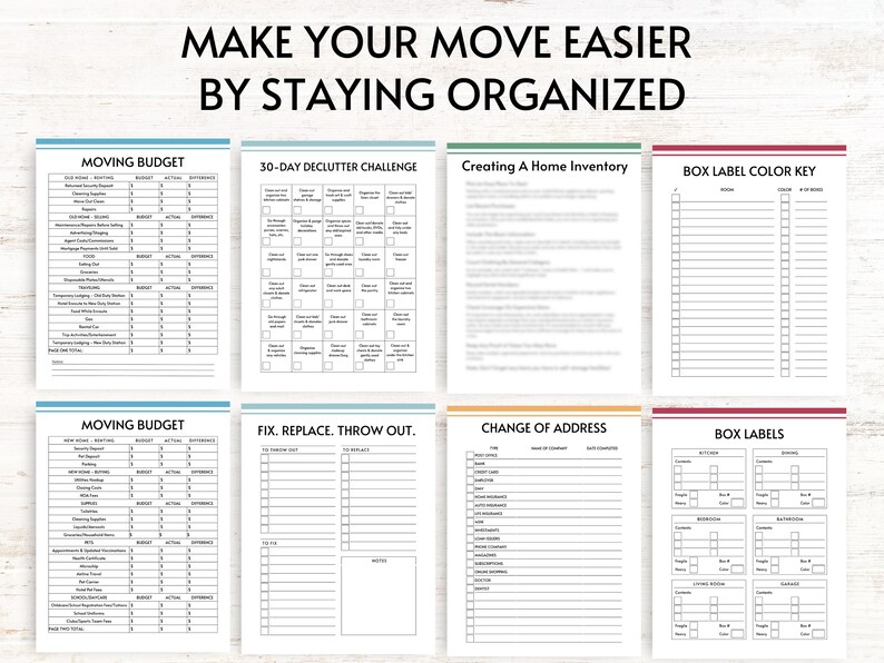 PCS Binder Printable PCS Checklist Moving Checklist Moving - Etsy