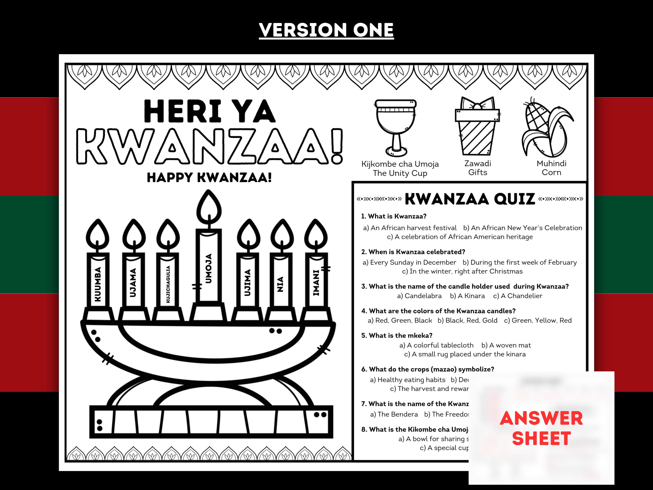 Kwanzaa Kids Coloring and Activities Pages, Printable Kwanzaa Kids ...