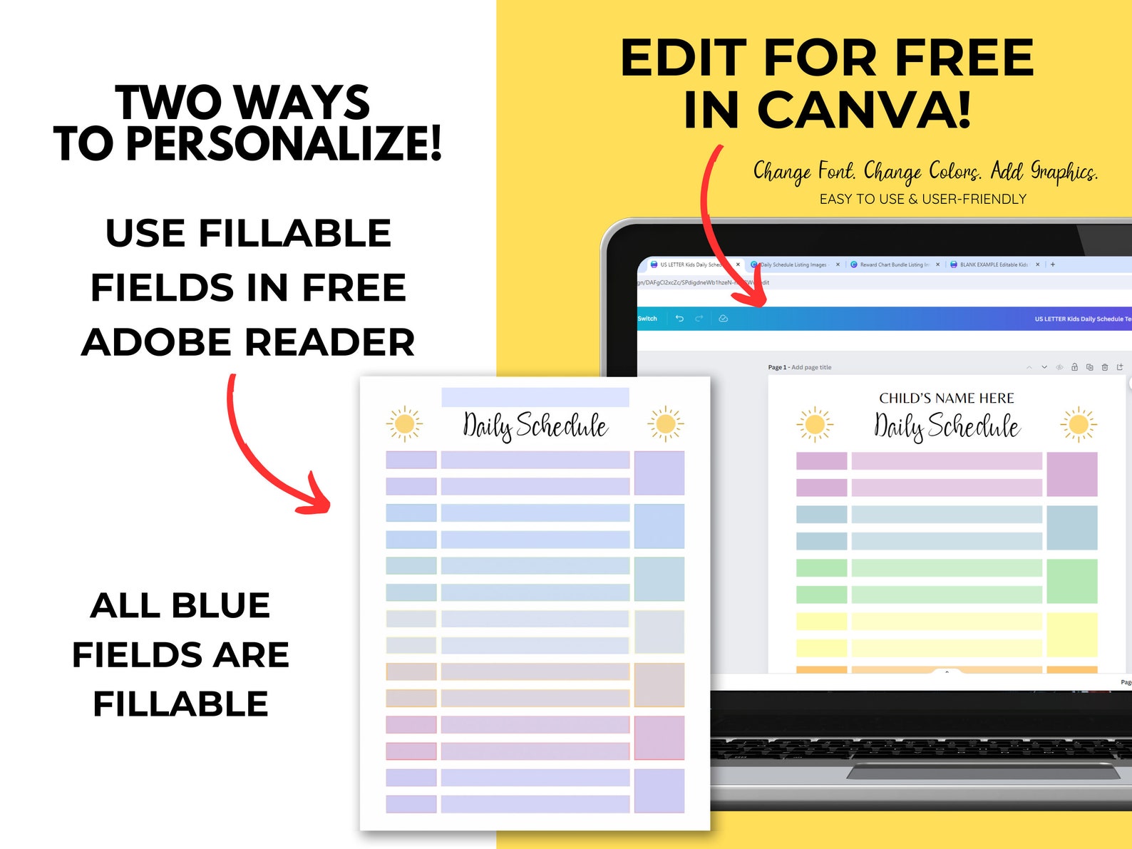 Kids Daily Schedule Template Printable, Homeschool Mom Daily Routine ...