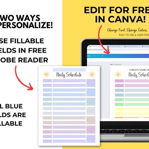 Kids Daily Schedule Template Printable, Homeschool Mom Daily Routine ...