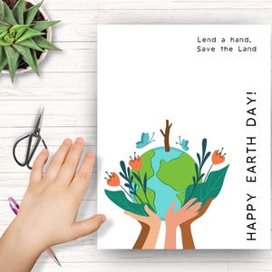 Earth Day Handprint Art, Printable Earth Day Craft, Earth Day ...