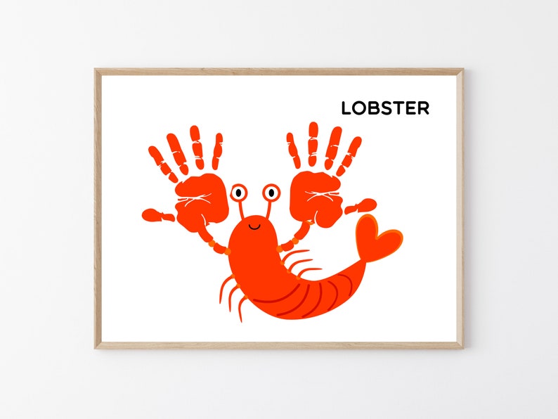 Sea Animals Handprint Art Bundle, Classroom Nursery Activity Card, Baby ...