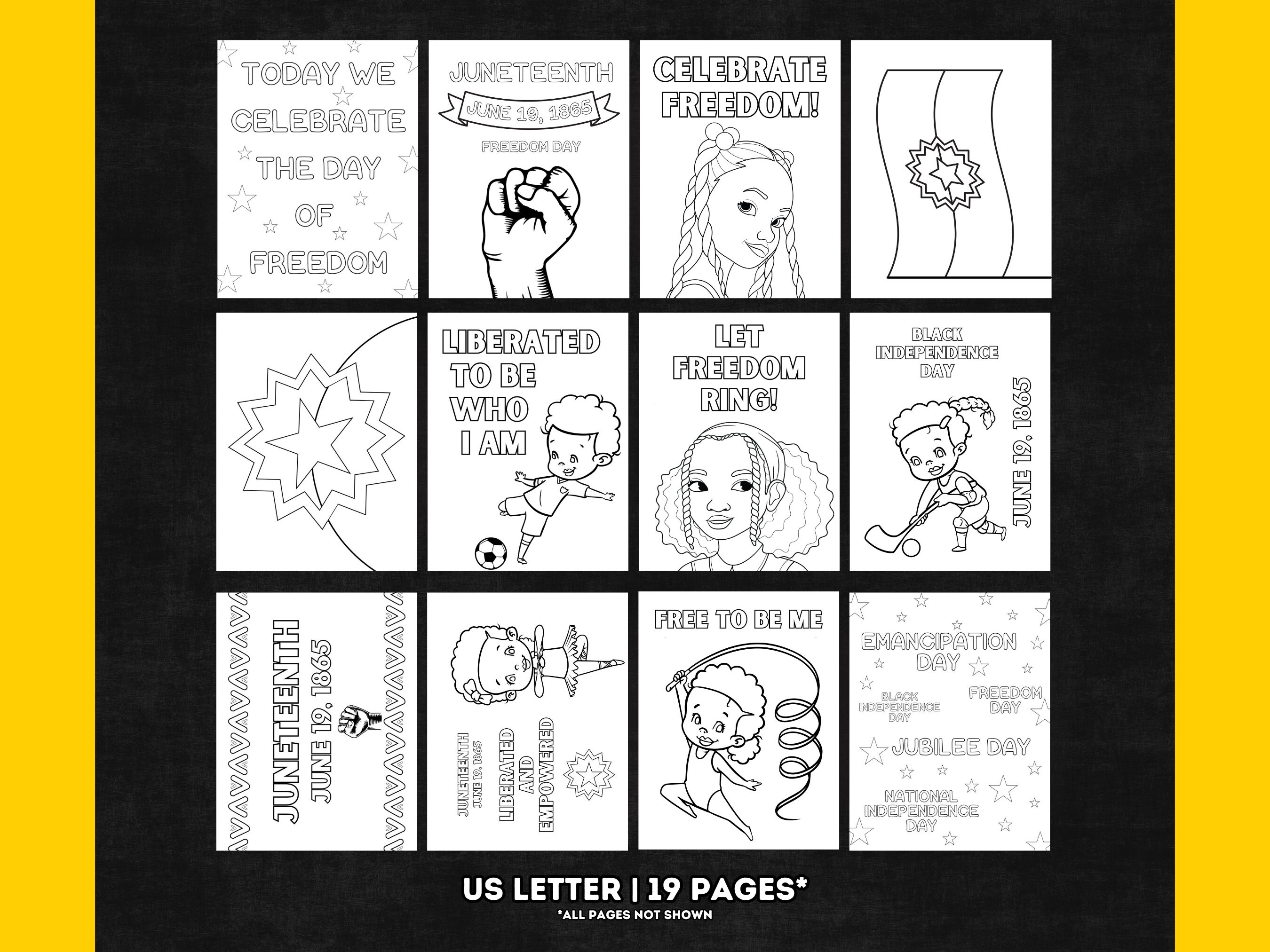 Juneteenth Coloring Book for Kids, Black History Month Coloring Pages ...