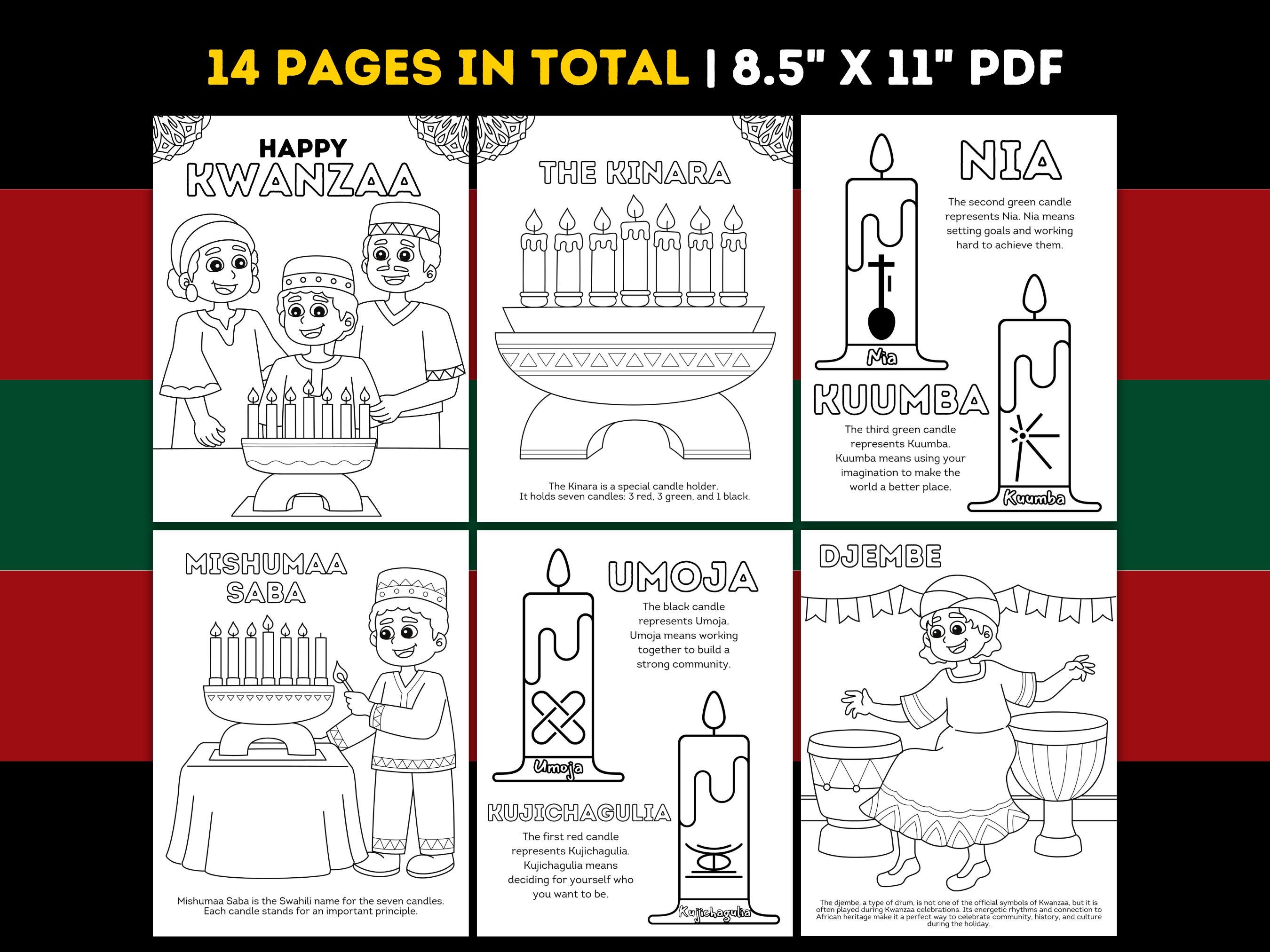 Kwanzaa Kids Coloring and Activities Pages, Kids Kwanzaa Classroom ...