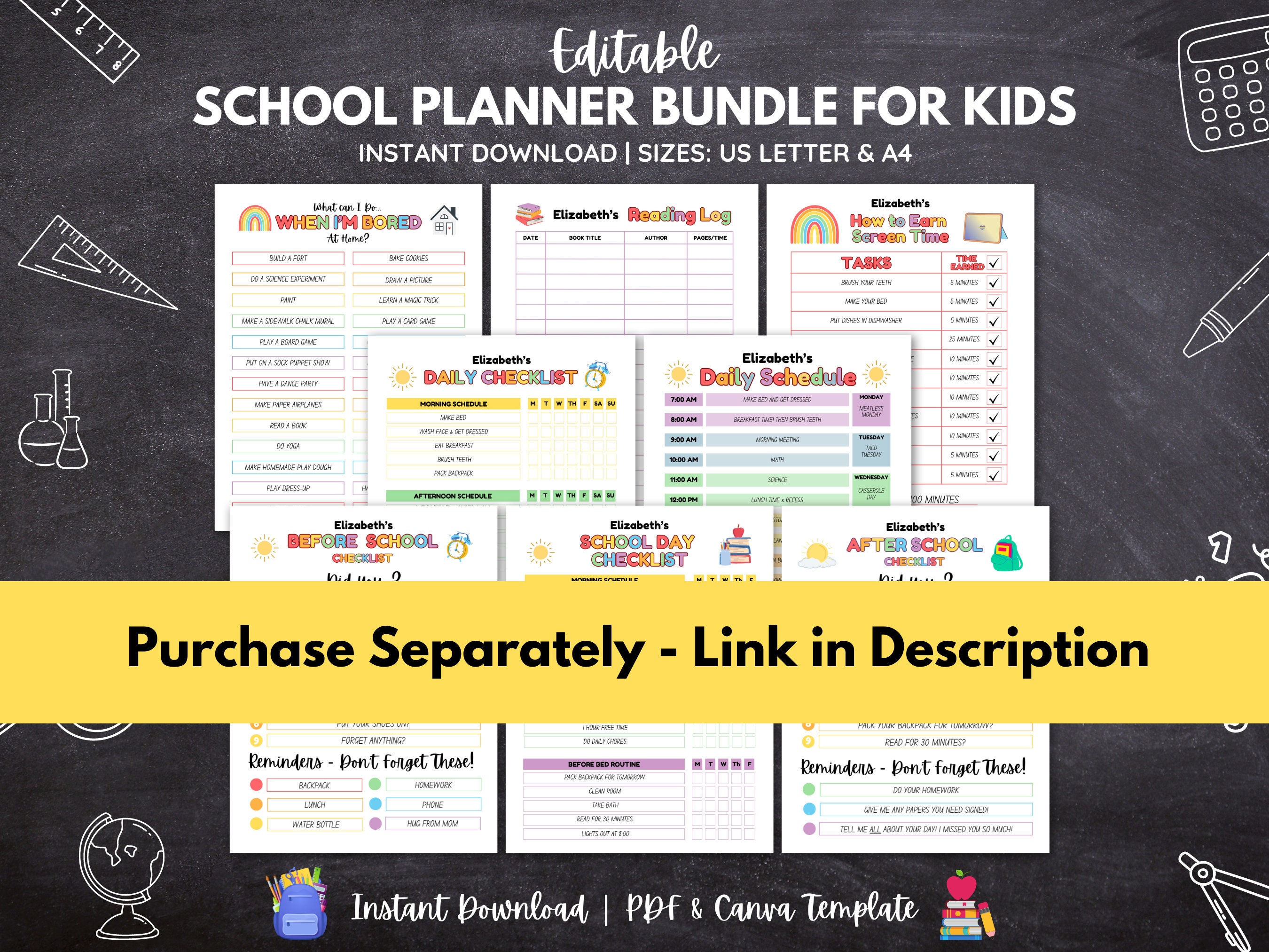 Kids Daily Schedule Template Printable, Homeschool Mom Daily Routine ...