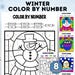 Winter Color by Number, Winter Coloring Pages, Holiday Crafts for Kids ...