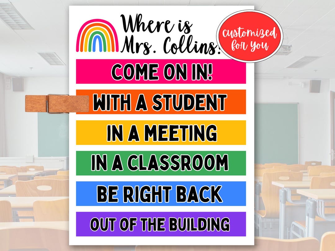 Custom Counselor Door Sign, Customized Where is the School Psychologist ...