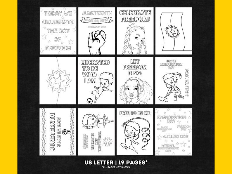 Juneteenth Coloring Book for Kids, Black History Month Coloring Pages ...